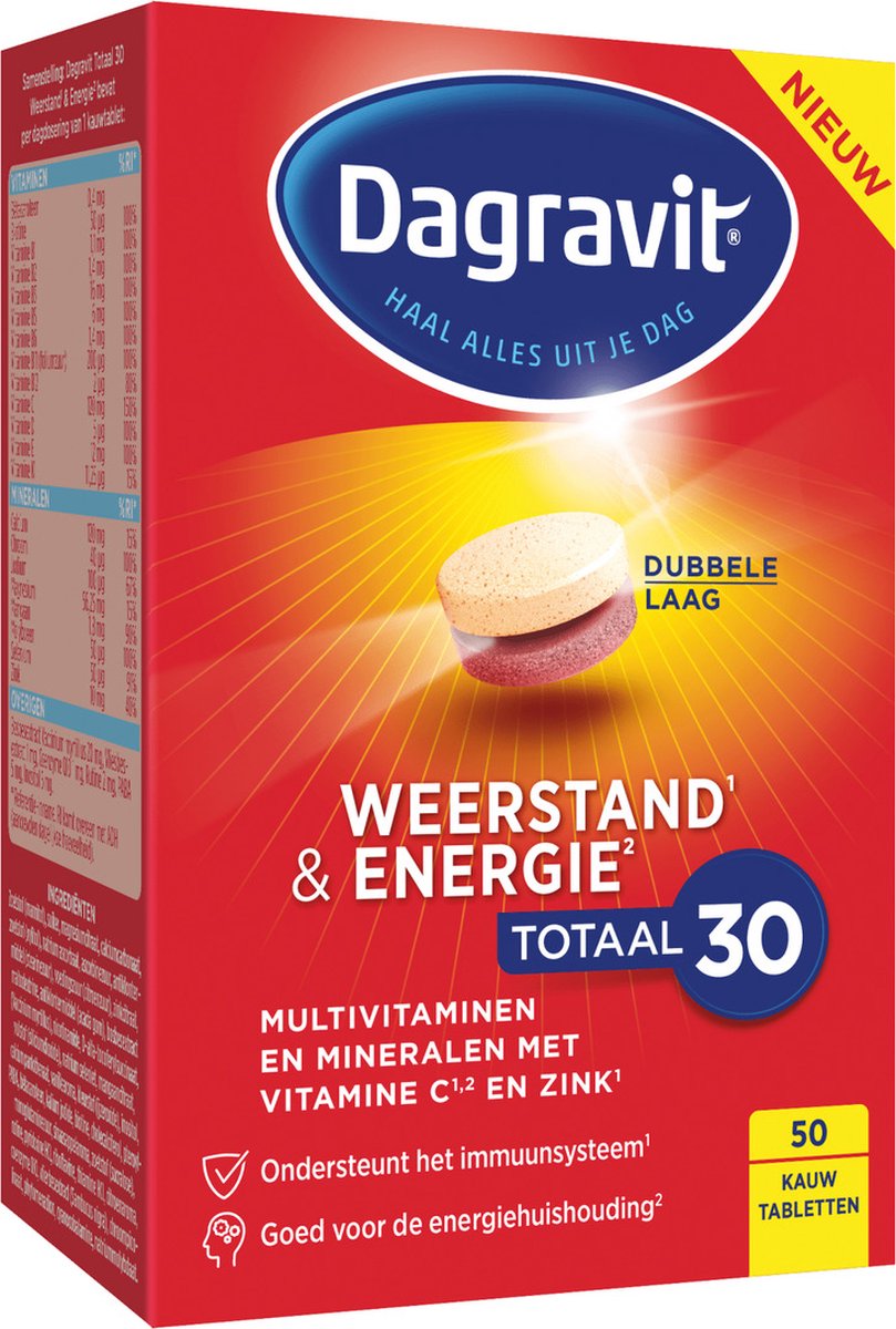 Dagravit Totaal 30 Weerstand & Energie Multivitaminen - Vitamine C ...