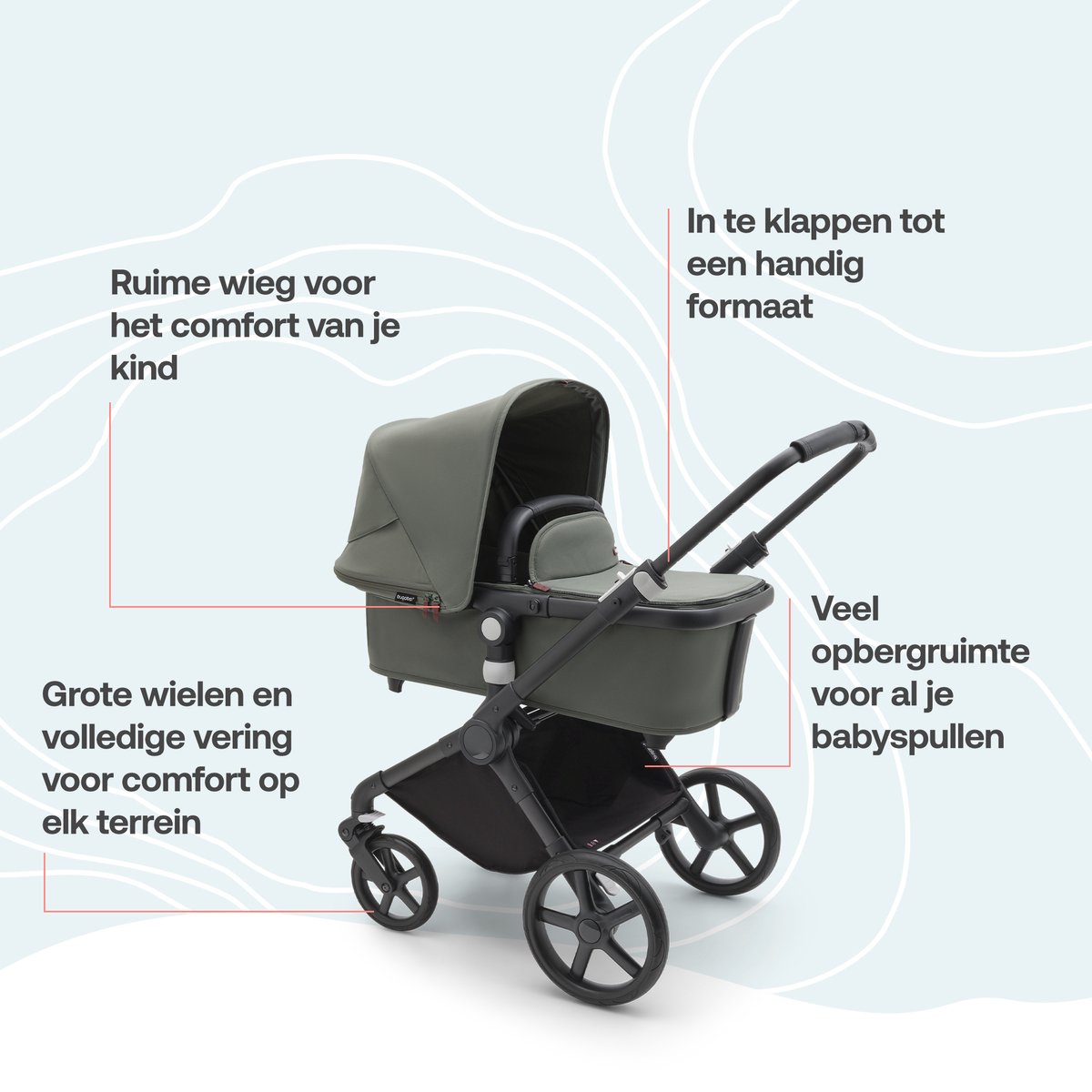 Bugaboo Fox Cub - All-terrain Kinderwagen met Wieg en Stoel, Inklapbaar ...