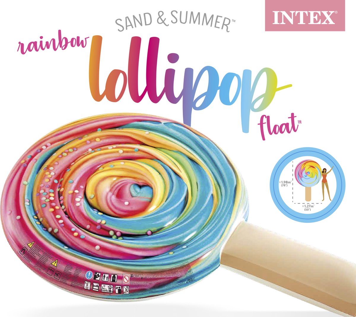 Intex rainbow lollipop float 208x135 cm | bol.com