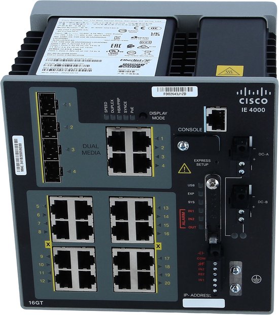 Cisco IE-4000-16T4G-E netwerk-switch Managed L2 Fast Ethernet (10/100 ...