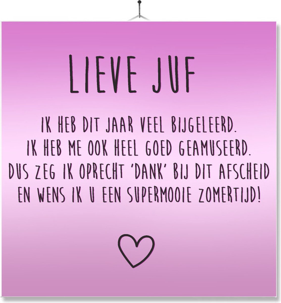Tegel Met Opdruk | Kado | Cadeau | Juf | Lieve juf afscheid | bol.com