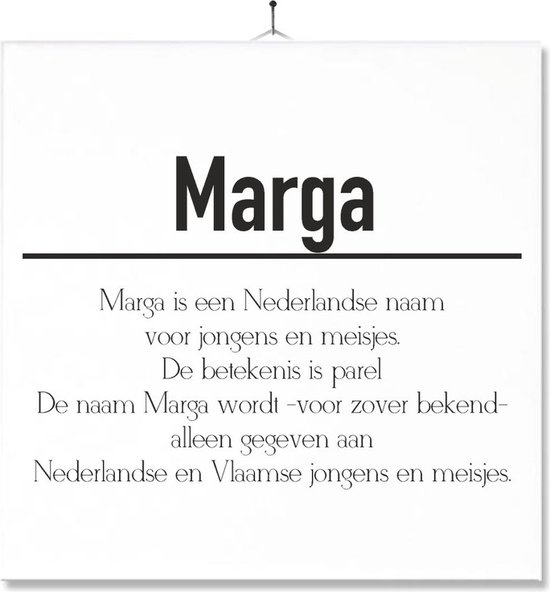 Tegel Met Opdruk | Betekenis | Kado | Cadeau | Met Naam - Marga | bol