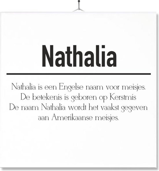 Tegel Met Opdruk | Betekenis | Kado | Cadeau | Met Naam - Nathalia | bol