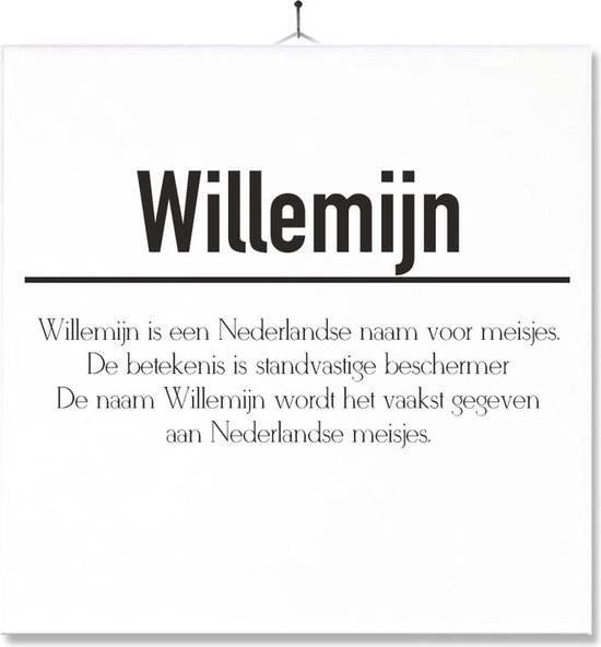 Tegel Met Opdruk | Betekenis | Kado | Cadeau | Met Naam - Willemijn | bol