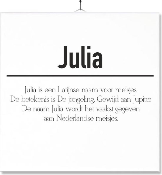 Tegel Met Opdruk | Betekenis | Kado | Cadeau | Met Naam - Julia | bol