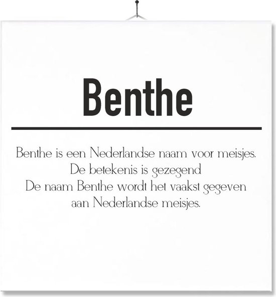 Tegel Met Opdruk | Betekenis | Kado | Cadeau | Met Naam - Benthe | bol