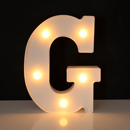 Lichtgevende Letter G - 16 cm - Wit - LED | bol