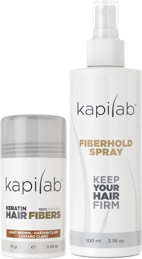 Kapilab Hair Fibers Voordeelset 14 gram - Lichtbruin - Keratine haarvezels verbergen... | bol.com