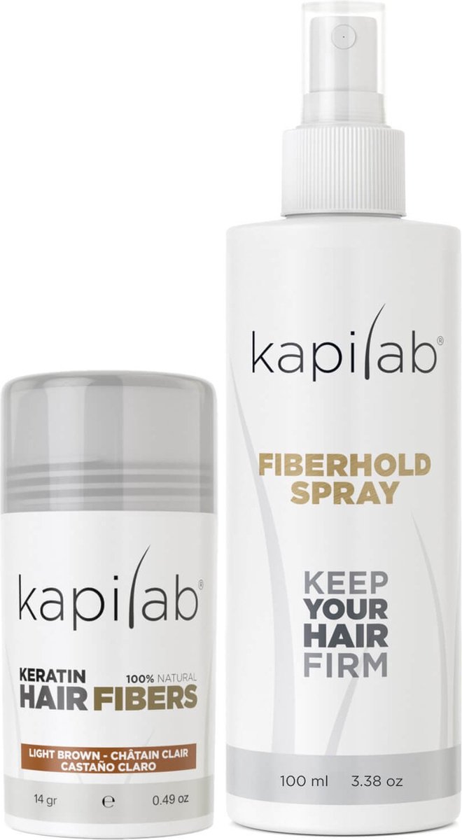 Kapilab Hair Fibers Voordeelset 14 gram - Lichtbruin - Keratine haarvezels verbergen... | bol.com