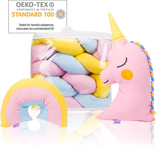 Comfy Baby | 3-Delige Bed & Wieg Bedomrander Set | 2m Gevlochten Bumper ...