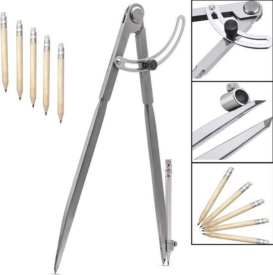 300 mm/12 inch, groot potloodmarkering passer met potloodhouder voor ...