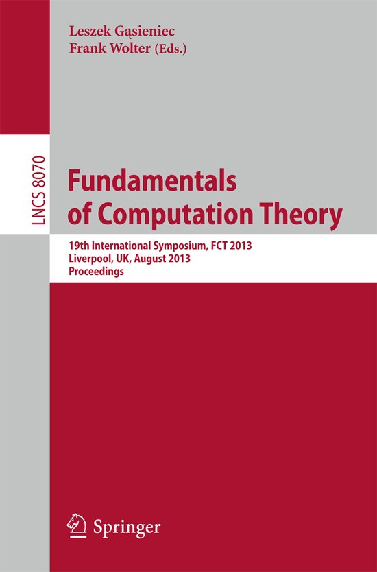 Theoretical Computer Science and General Issues- Fundamentals of Computation Theory |... | bol