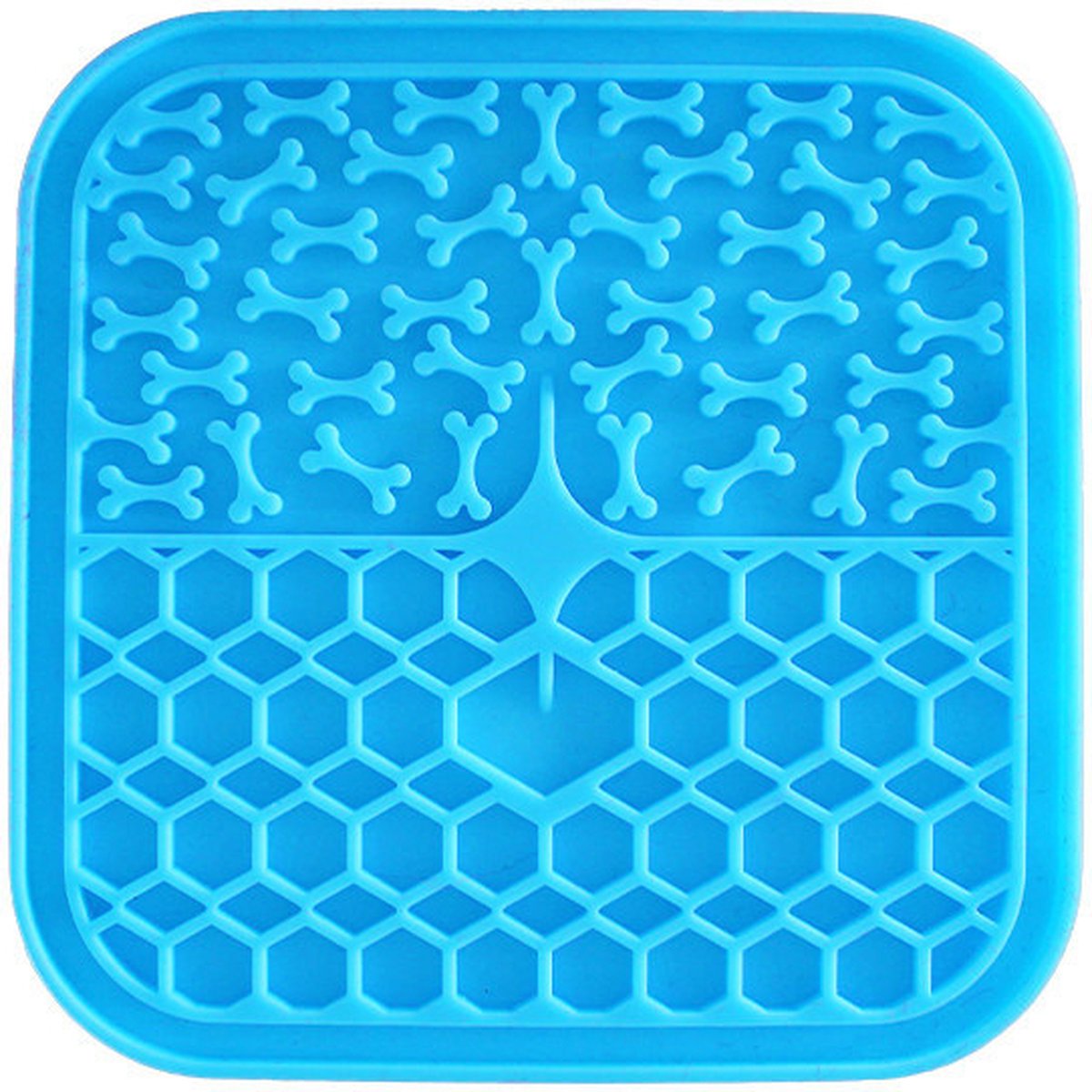 Likmat voor hond - siliconen likmat - Slowfeeder - Voermat - Blauw ...