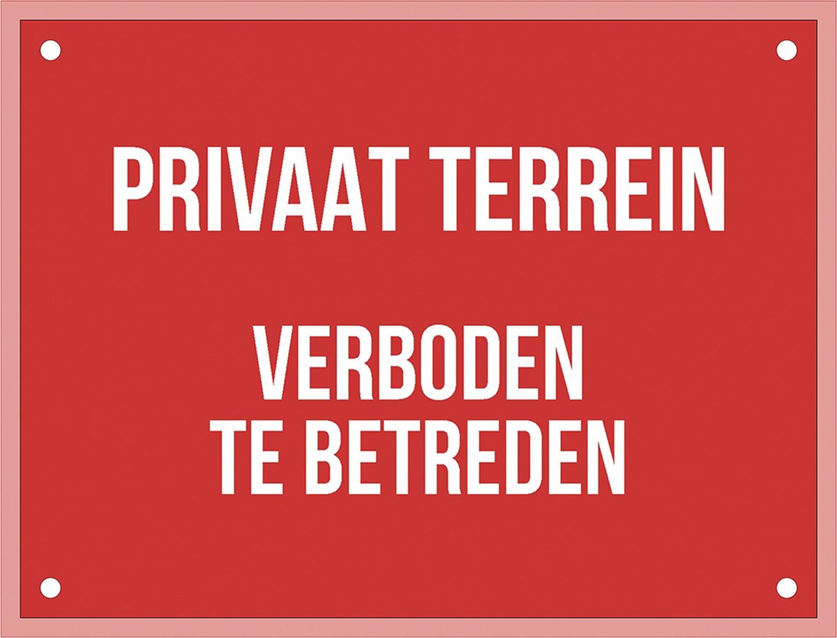 Pictogram/ bord | "Privaat terrein - Verboden te betreden" | 40 x 30 cm ...