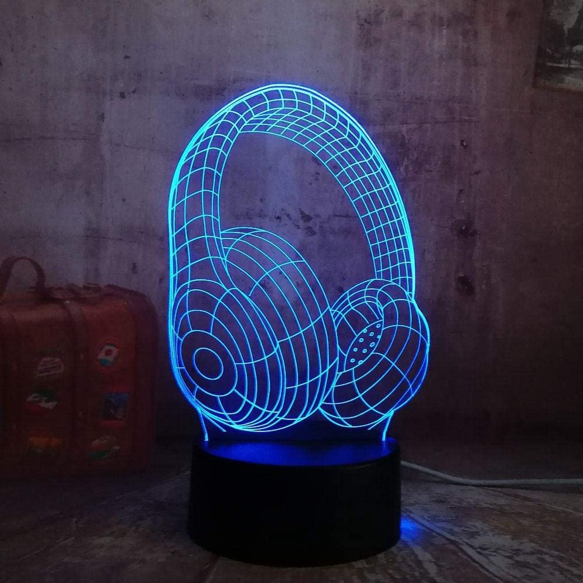 Lumi 3D Lamp - 16 kleuren - Headset - Koptelefoon - Muziek - LED ...