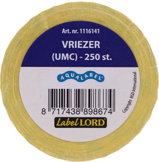 Labellord Vriezer labels UMC - Rol 250 stuks | bol.com