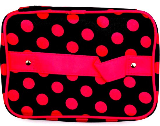 Beautycase zwart met rode stippen | bol