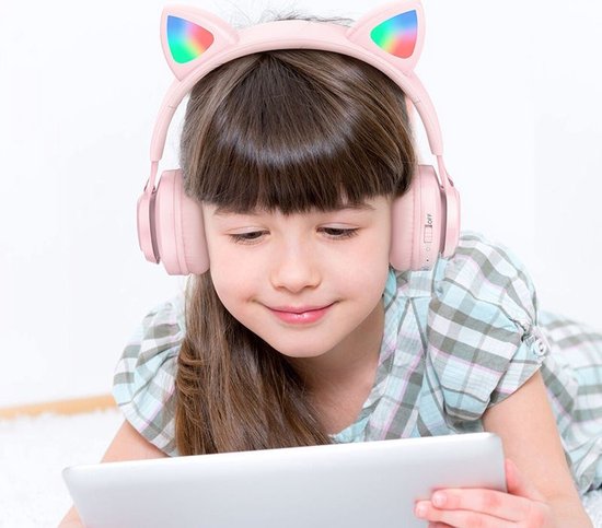 Hoco W39 Kattenoren Draadloze Bluetooth Headset Roze | bol