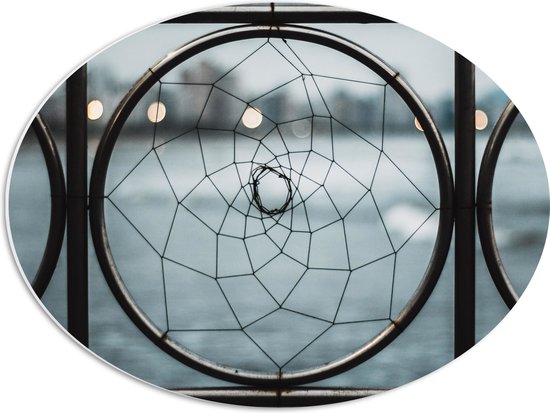 PVC Schuimplaat Ovaal - Metalen Poort boven Water - 56x42 cm Foto op ...