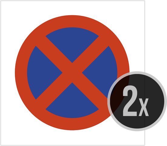 Pictogram/ bord | Parkeren en stilstaan verboden | 20 x 20 cm ...