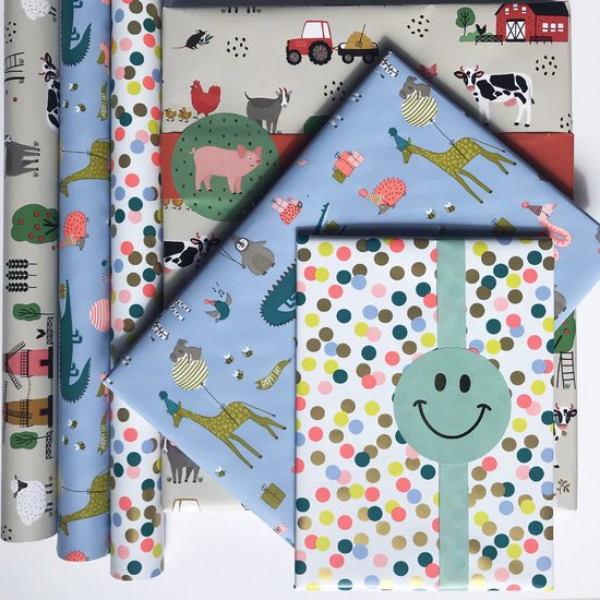 Stevig Inpakpapier Kind Verjaardag - incl. Cadeaustickers - 13-delige ...