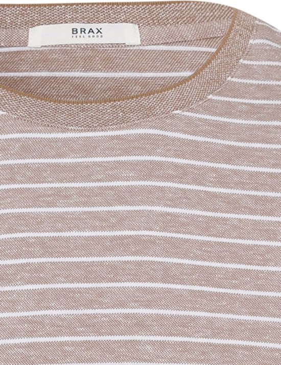 Brax T-shirt bruin gestreept - 5XL | bol.com