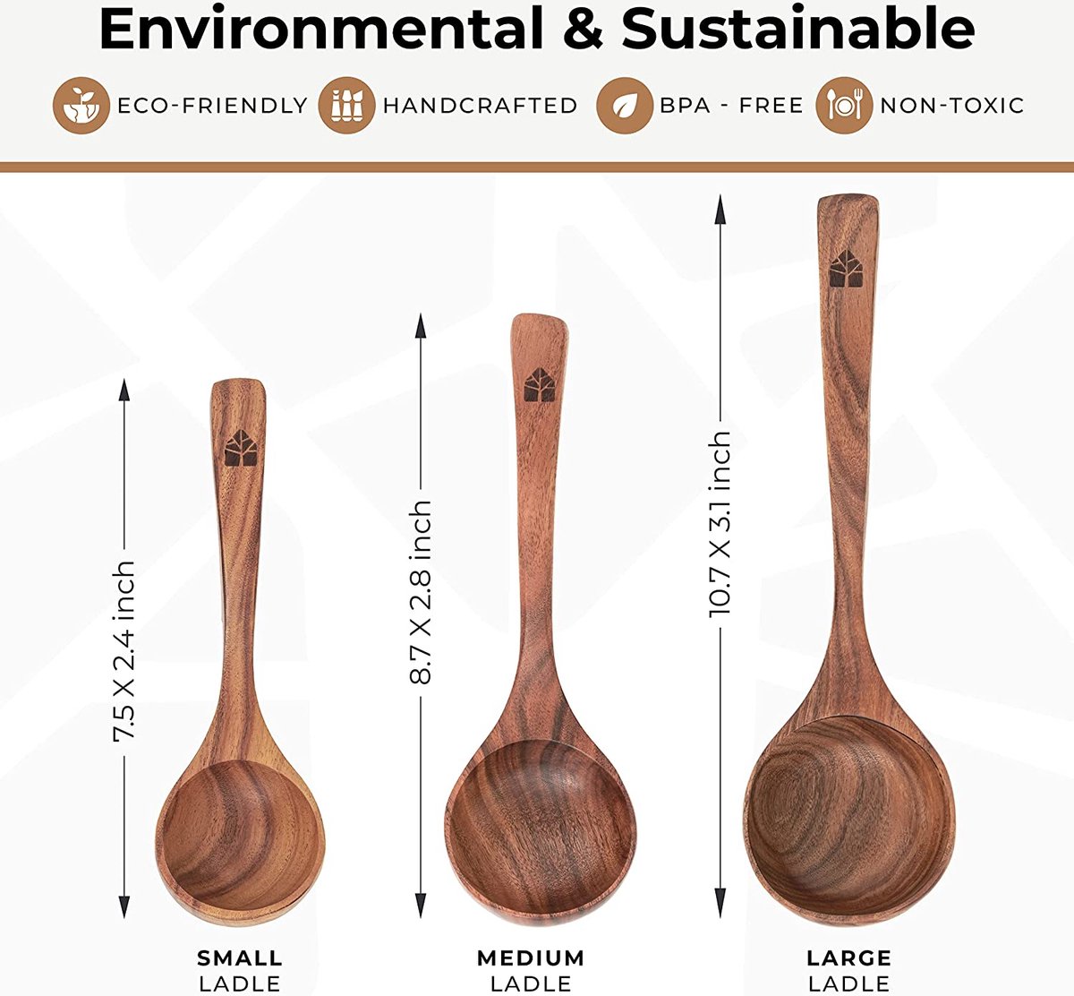 Houten soeplepelset klein en groot, kooklepel soeplepel soeplepel schep ...