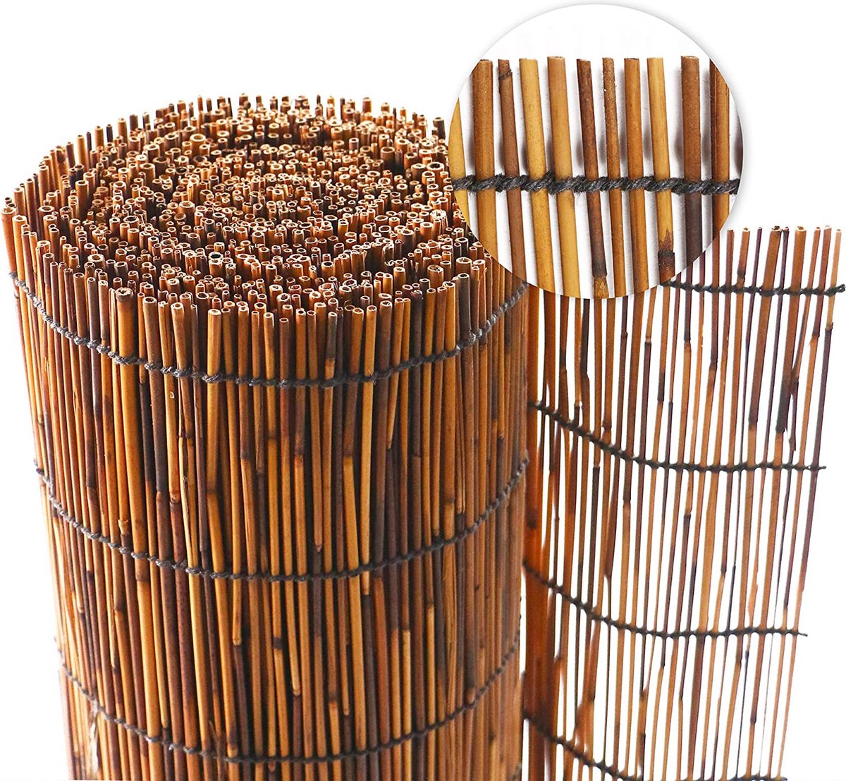 Balkonscherm van riet voor tuin en terras, 100 x 500 cm, 100% ...