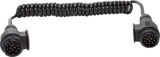 Spiraalkabel 3 meter 2x 13 polige kunststof stekker | bol
