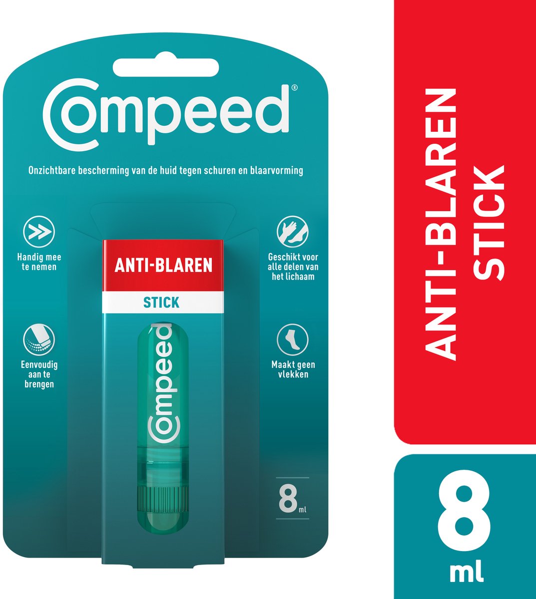 Compeed Anti-Blaren Stick - Helpt blaren en irritatie voorkomen - 8 mg | bol