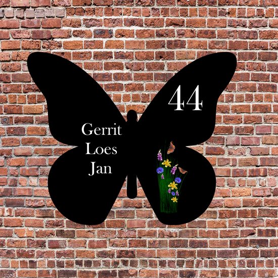 naambord in vorm van een vlinder | bol