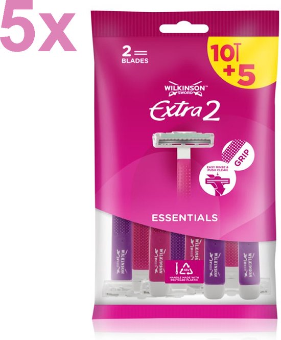 Wilkinson Sword - Essentials - Wegwerpscheermesjes - 5x 15 Stuks | bol