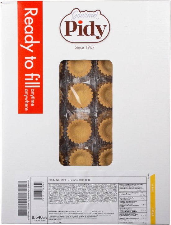 Pidy Tartelettes mini-sables gesuikerd 4.5 cm - Doos 90 stuks | bol