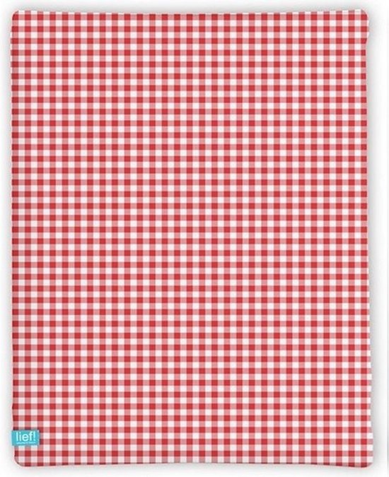 LIEF! Kinderhoeslaken Check - 40x80 cm - Rood | bol