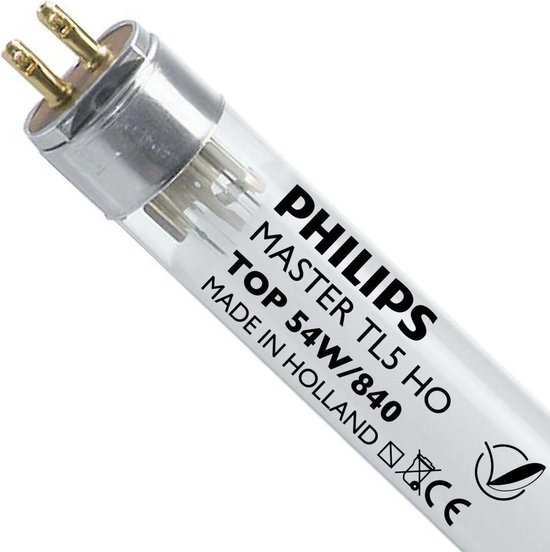 Philips TL5 HO TOP 54W 840 (MASTER) | 115cm - Koel Wit | bol