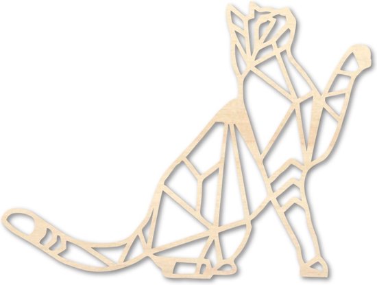 Spelende kat - Groot - 390 x 290mm - Populieren multiplex - Houten kat ...