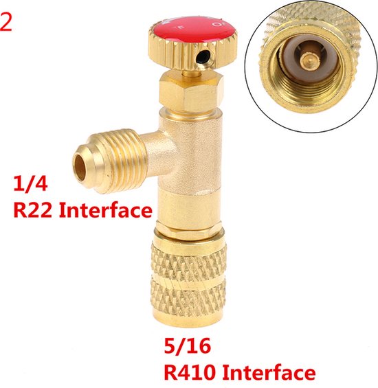 Schrader meetvetiel afsluiter 1/4 - 5/16 voor airco ook r32 of andere ...