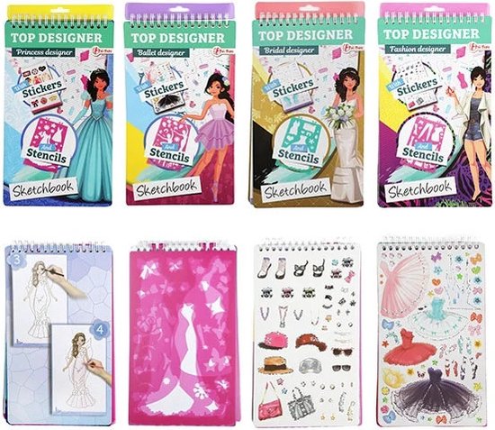 Modeontwerper Schetsboek - Top Designer Kleurboek - Met Stickers en ...