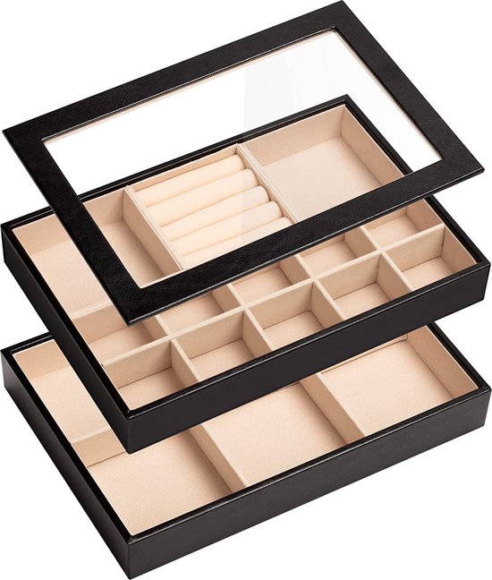 Stapelbaar sieradendienblad, sieradenschatpan, opberglade, opslag ...