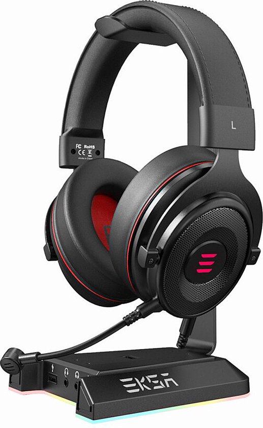 Eksa Headset Houder – Headset Stand 2 Portals USB Hub – Met Led Light ...