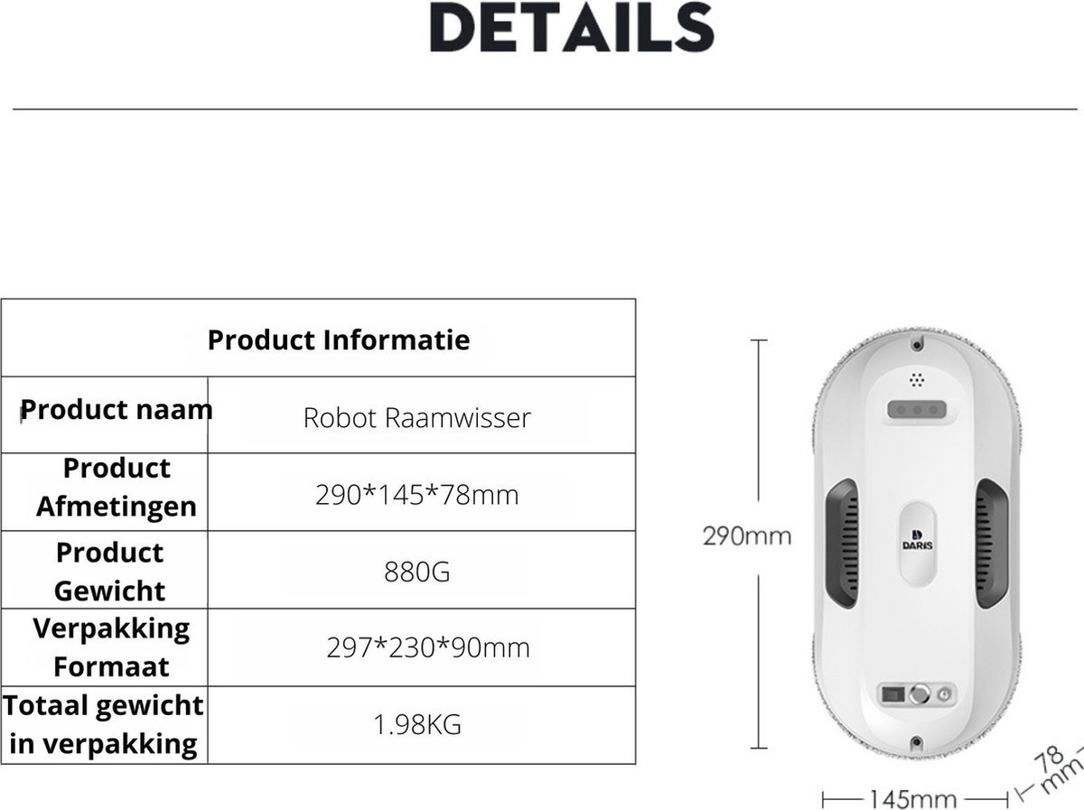 Robot Raamreiniger - Elektrische Raamwisser - Raam Reiniger - Robot ...