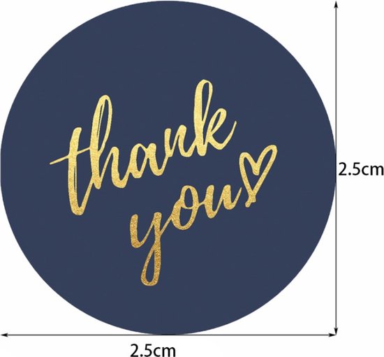 500 Stickers Op Rol - 2.5cm - Thank You Metal Mix - Bedankt Stickers - Sluitsticker -... | bol