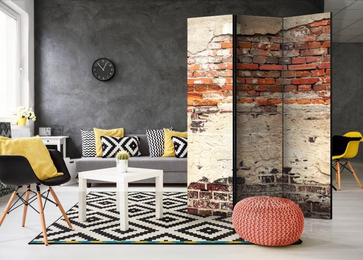 Vouwscherm - Stads muur 135x172cm , gemonteerd geleverd (kamerscherm ...