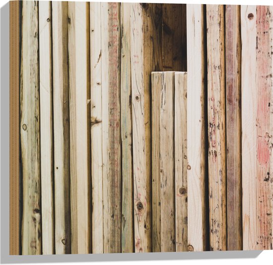 Hout - Wand van Dunne Houten Panelen - 50x50 cm - 9 mm dik - Foto op ...