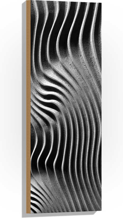 Hout - Wikkelend Patroon in Muur - 30x90 cm - 9 mm dik - Foto op Hout ...