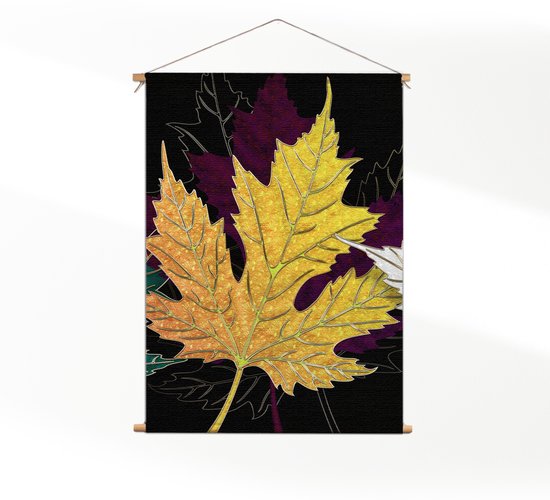 Textielposter Het Blad Van De Boom Kunst 03 L (85 X 60 CM) - Wandkleed - Wanddoek -... | bol