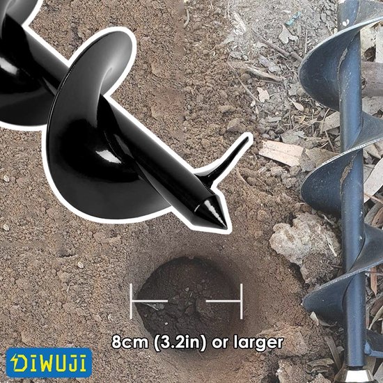 Tuingrondboor, grondcultivator boor, hex shank roestvrij staal, bloem ...