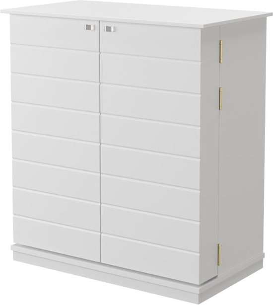 Barkast GORDON - hevea & MDF - wit L 88 cm x H 96 cm x D 48 cm | bol.com