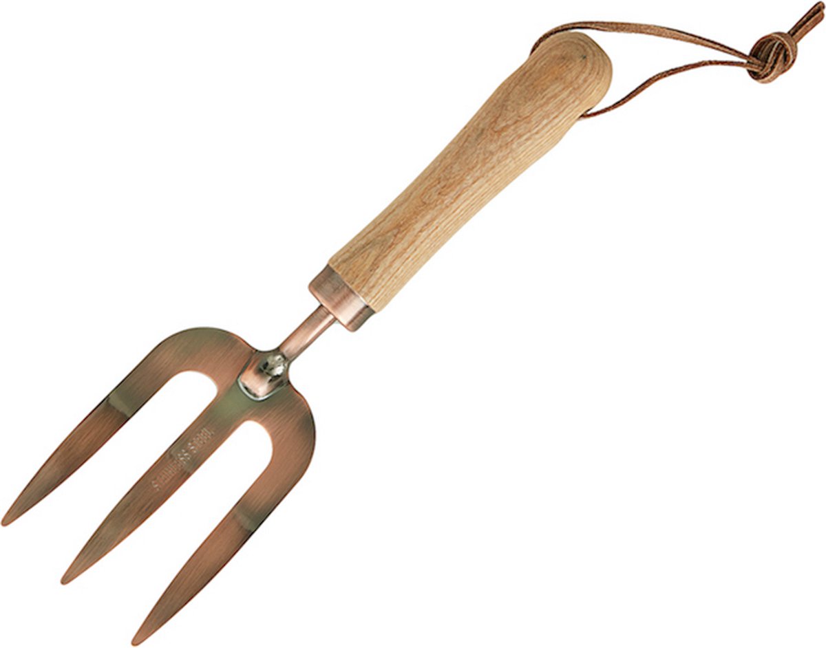 Botang Koperen Tuinvork met Houten Handvat (29 x 8 x 4,5 cm) | bol.com