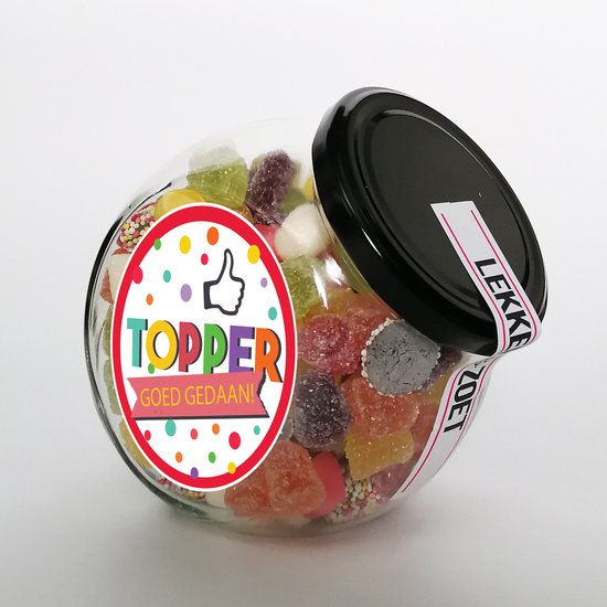 Snoeppot - "Topper - Goed gedaan" tum tum - snoep cadeau ...
